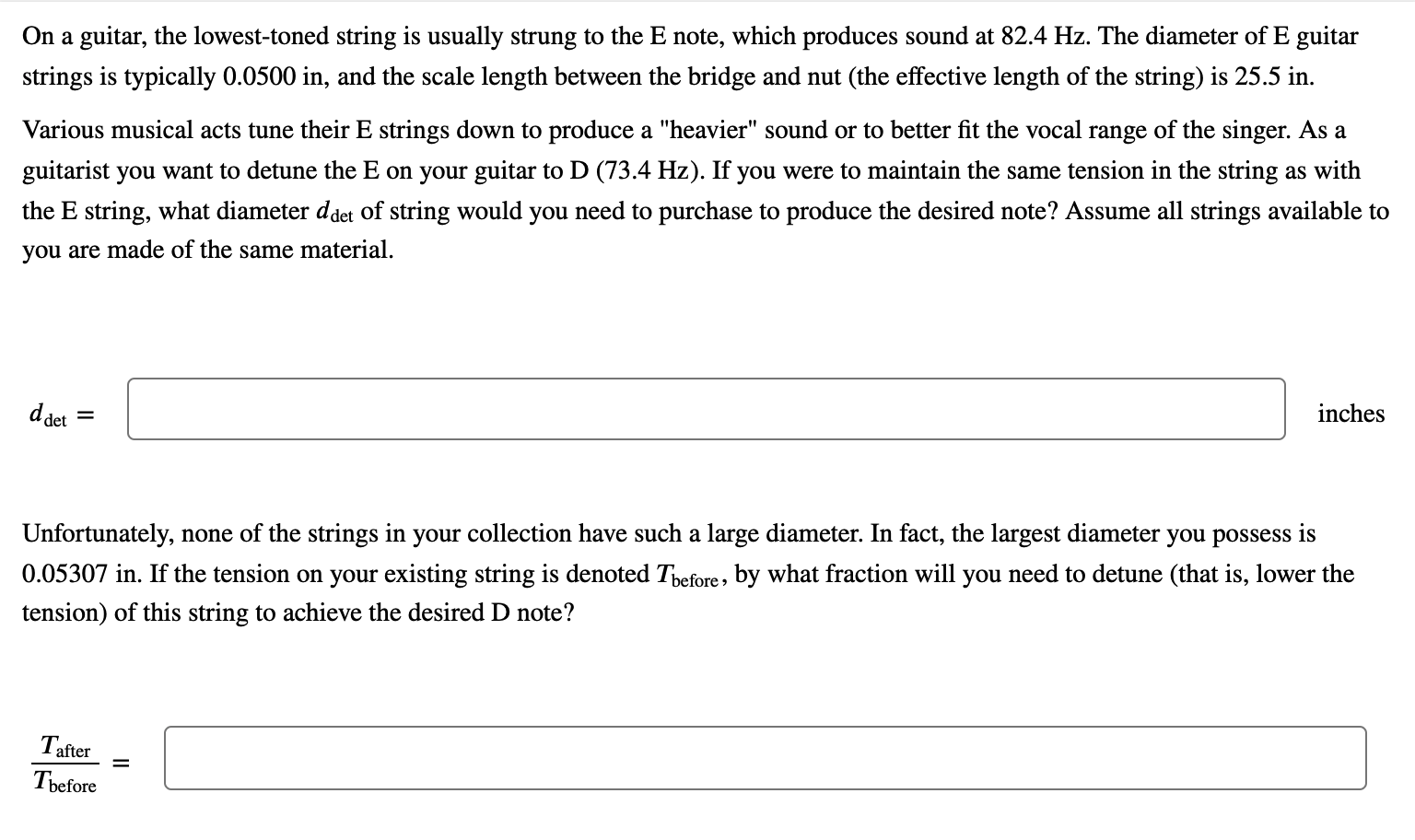 Solved Two identical guitar strings are prepared such that | Chegg.com