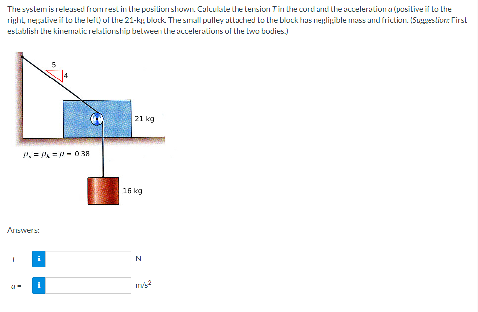 Solved The system is released from rest in the position | Chegg.com
