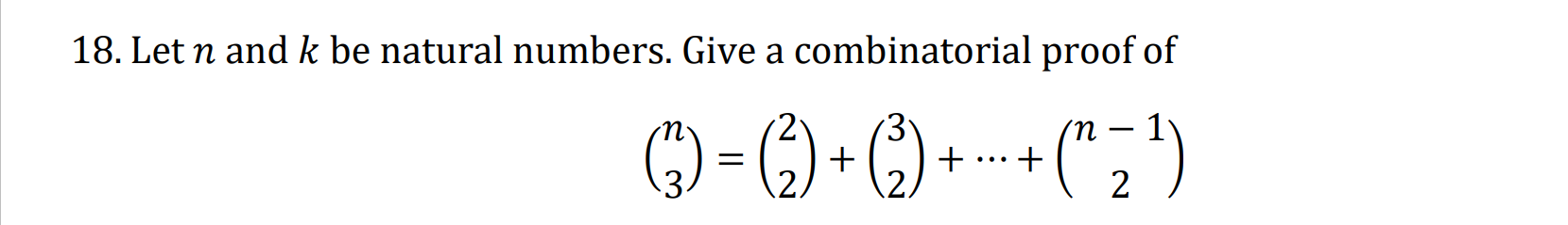 Solved 18. Let n and k be natural numbers. Give a | Chegg.com