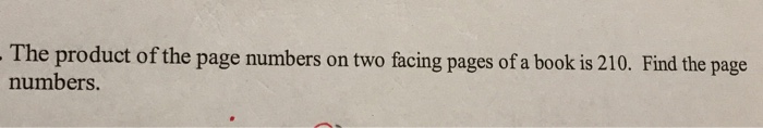 Solved The product of the page numbers on two facing pages | Chegg.com