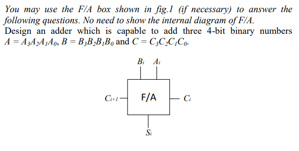 Solved You may use the F/A box shown in fig. 1 (if | Chegg.com