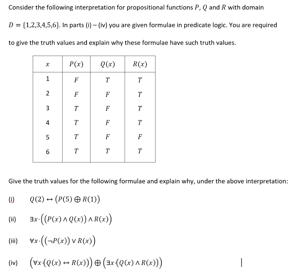 Solved Consider the following interpretation for | Chegg.com