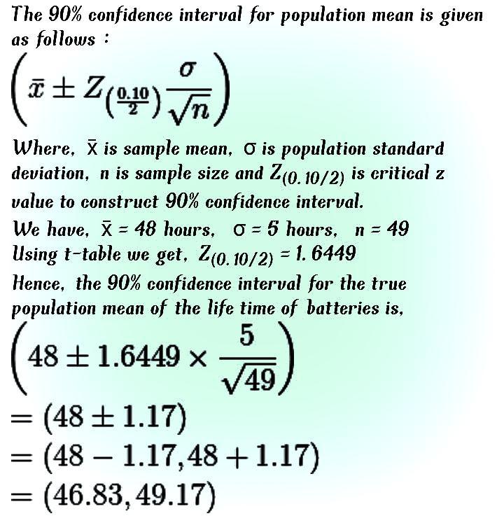 Solved The 90% confidence interval for population mean is | Chegg.com