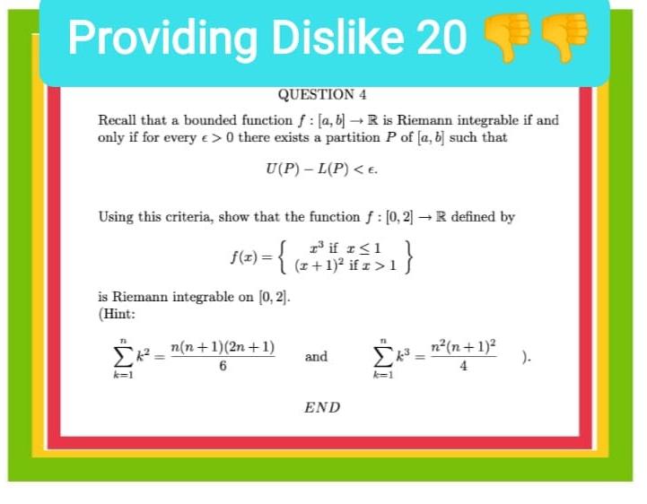 Solved Recall That A Bounded Function F [a B]→r Is Riemann