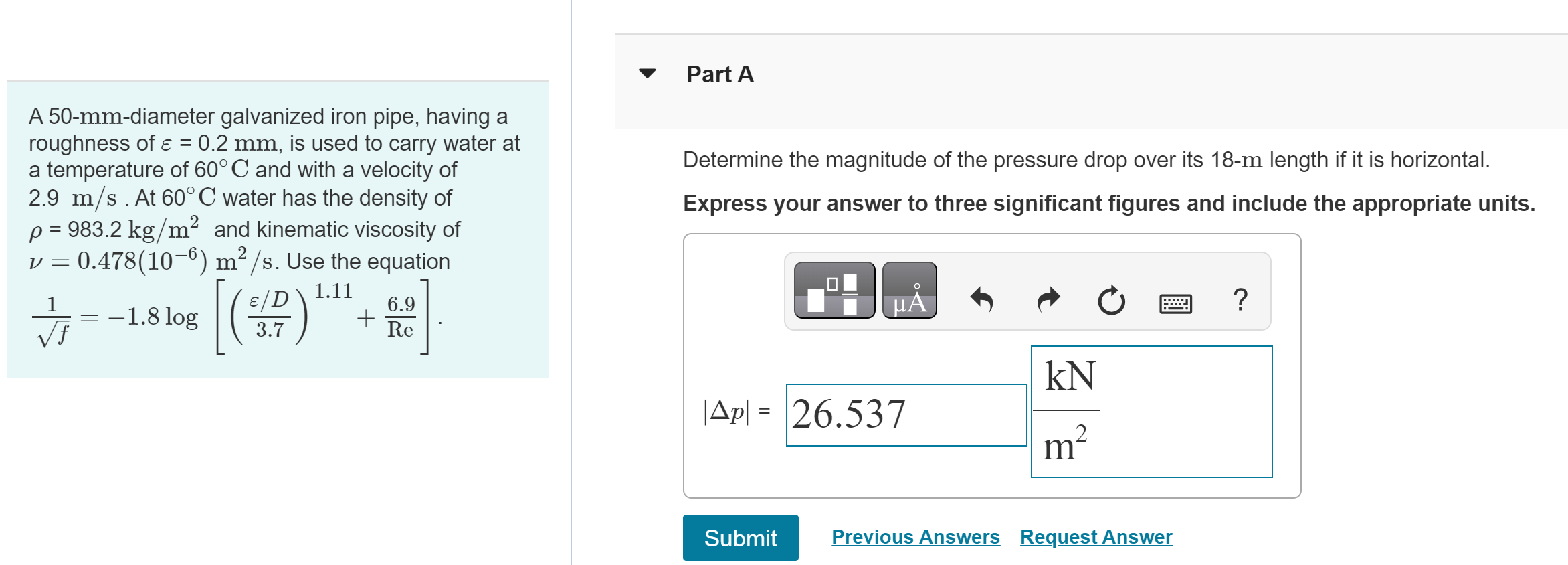 Solved A 50-mm-diameter galvanized iron pipe, having a | Chegg.com