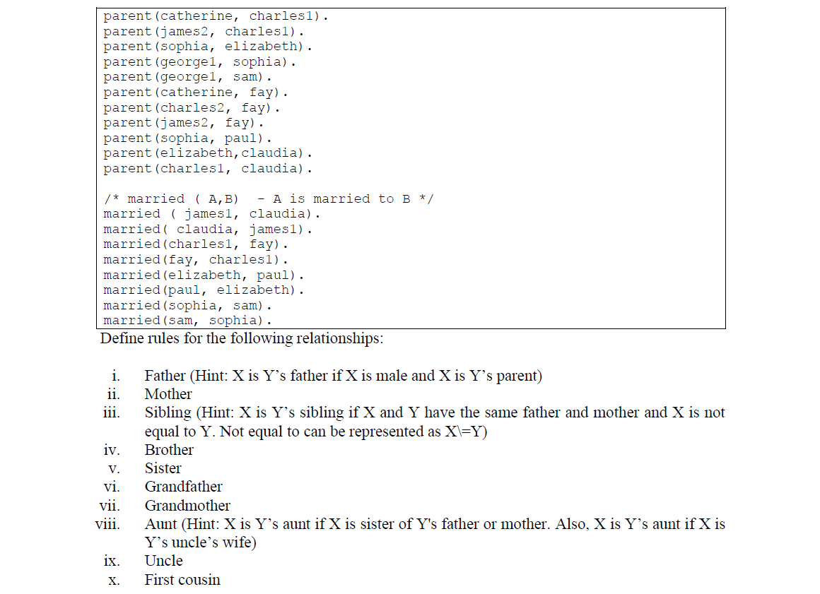 Solved 01 (2x10): Consider the following facts in a Prolog | Chegg.com