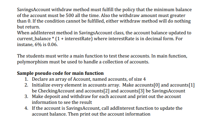 Solved Objectives: 1. Write base class and derived classes | Chegg.com