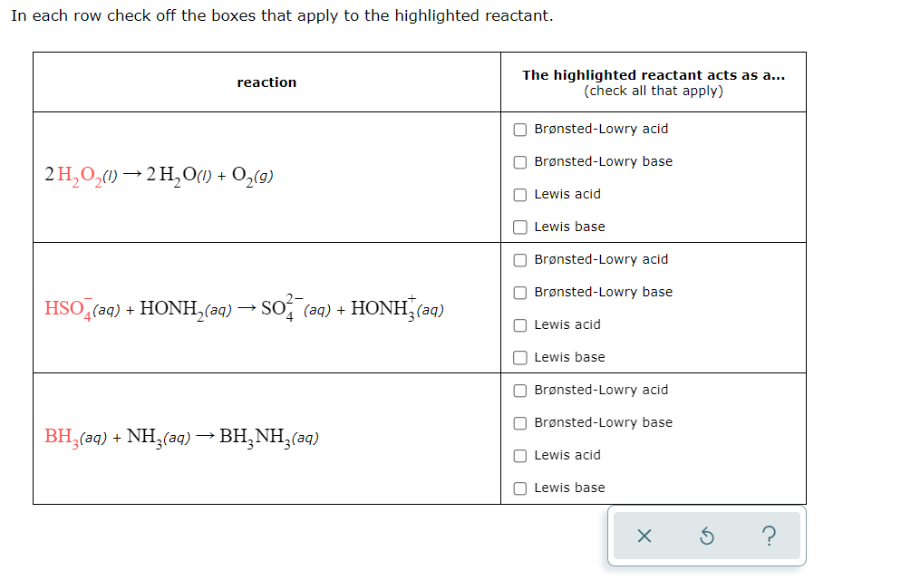 Solved In each row check off the boxes that apply to the | Chegg.com