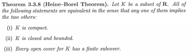 Solved Recall the Heine-Boral Theorem, and prove this | Chegg.com
