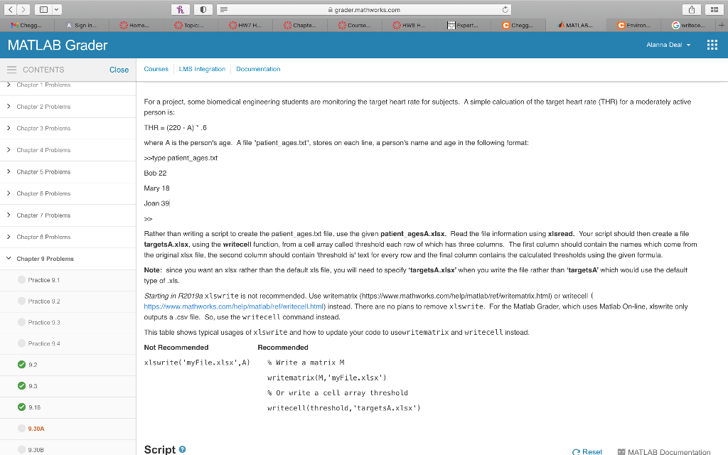 Solved h 0 grader.mathworks.com OG ора M Chegg.. A Sgn in | Chegg.com