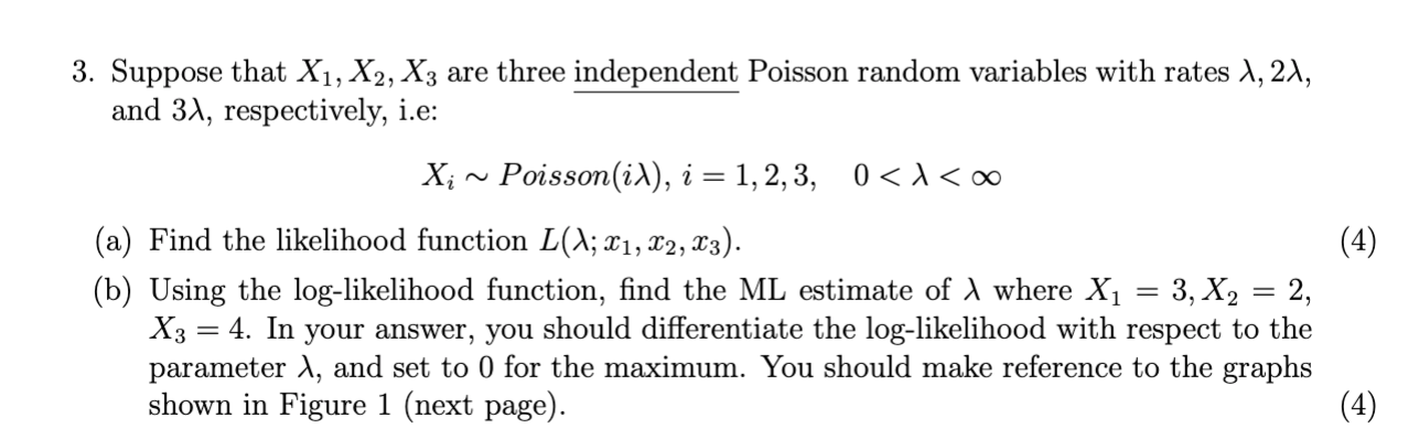 Solved Suppose that X1,X2,X3 are three independent Poisson | Chegg.com