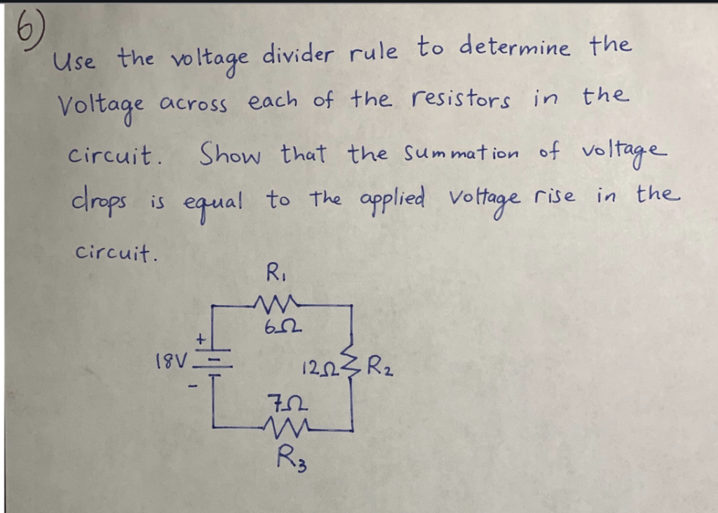 Solved use the voltage divider rule to determine the Voltage | Chegg.com