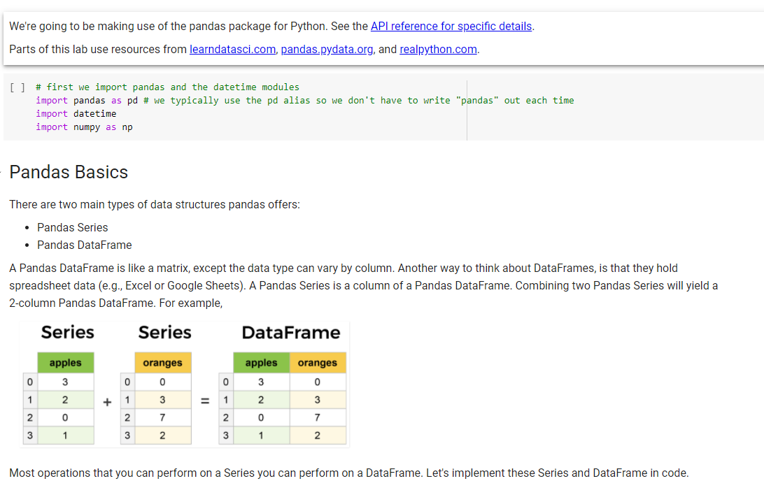 Solved We're going to be making use of the pandas package | Chegg.com