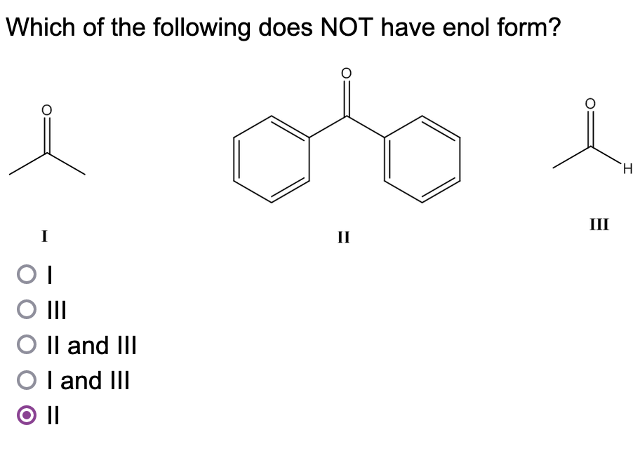 Solved Which of the following does NOT have enol | Chegg.com