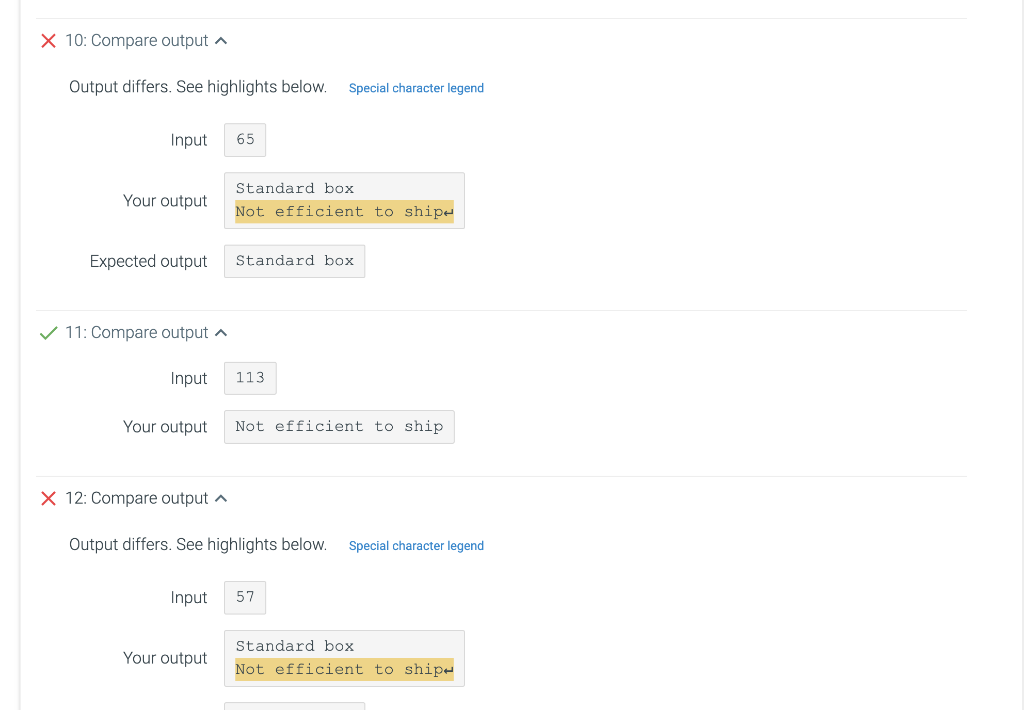 Solved X 10: Compare output 人 Output differs. See highlights | Chegg.com