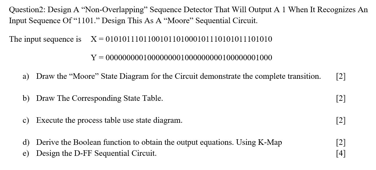 Solved Question2: Design A “Non-Overlapping” Sequence | Chegg.com