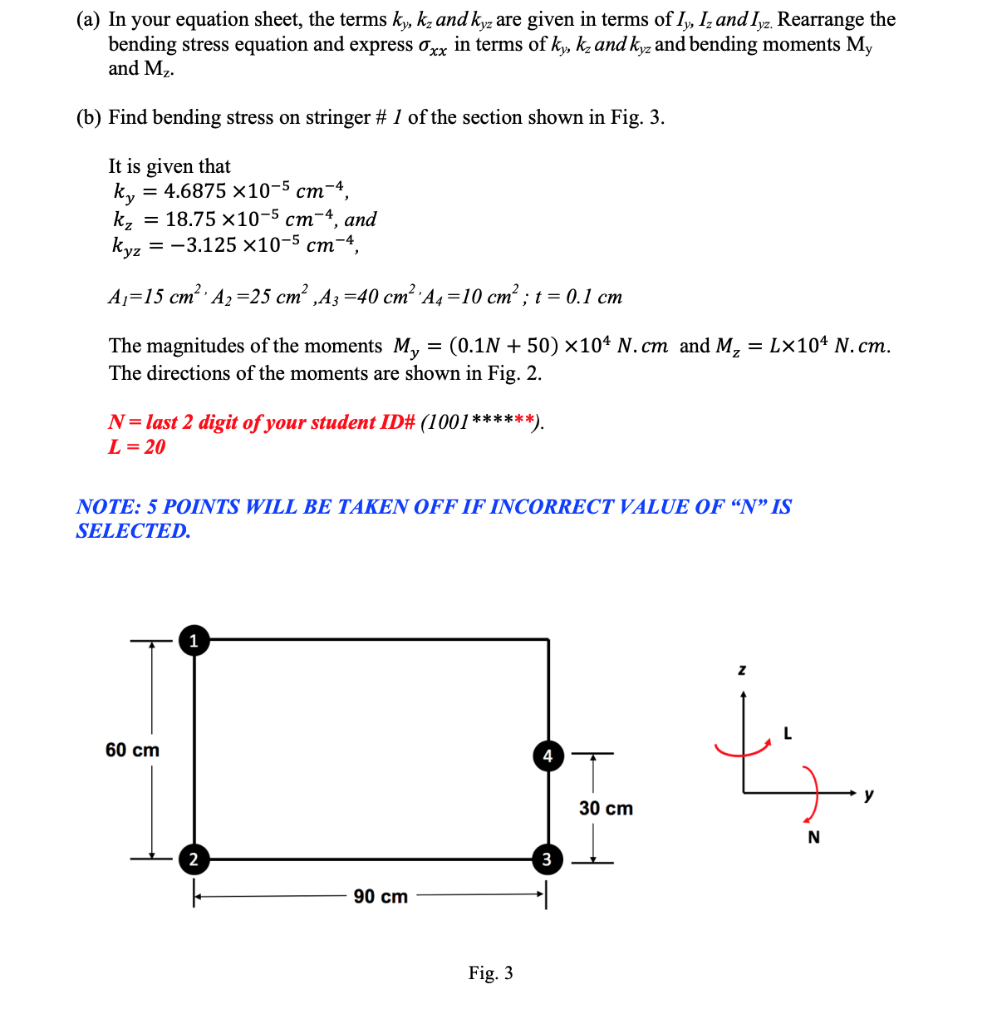 (a) In your equation sheet, the terms ky, kz and kyz | Chegg.com