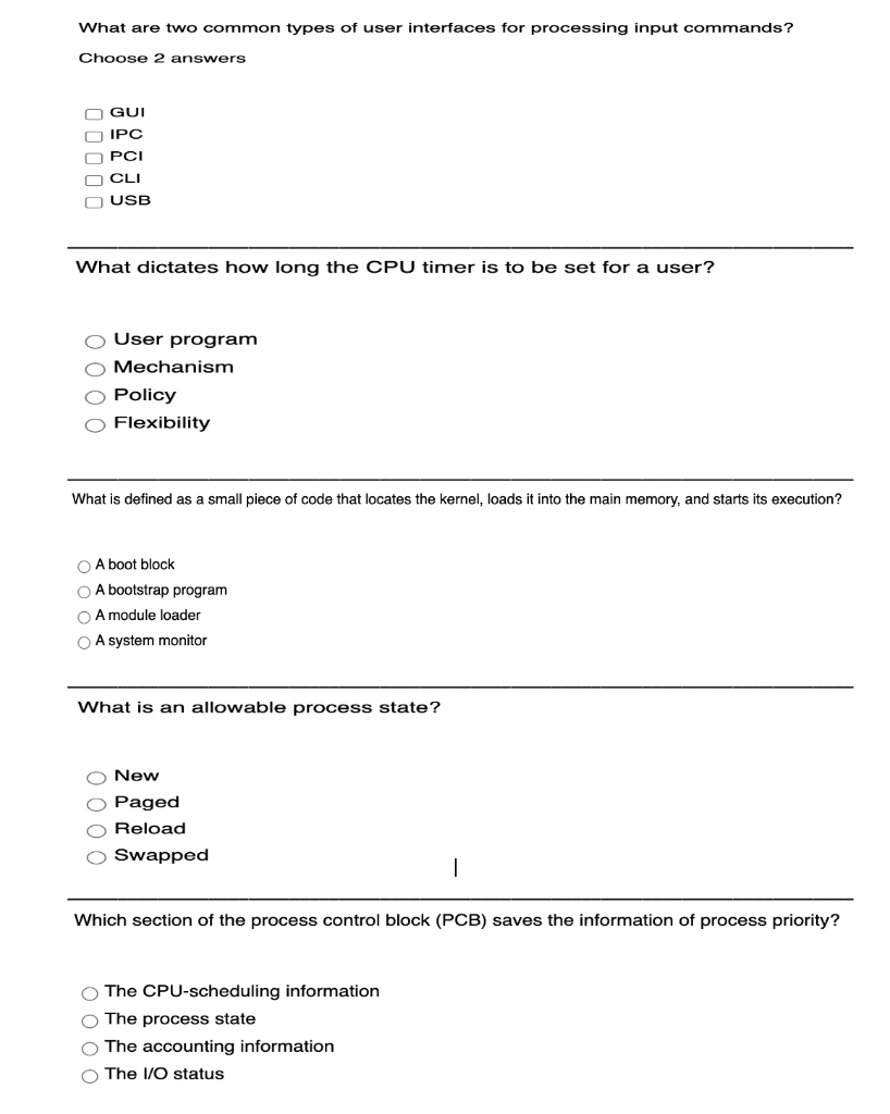 Solved What are two common types of user interfaces for | Chegg.com