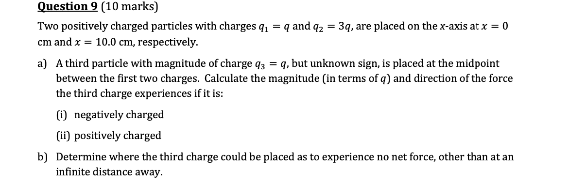 Solved Two positively charged particles with charges q1=q | Chegg.com