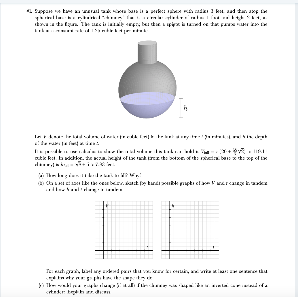 Solved #1. ﻿Suppose we have an unusual tank whose base is a | Chegg.com