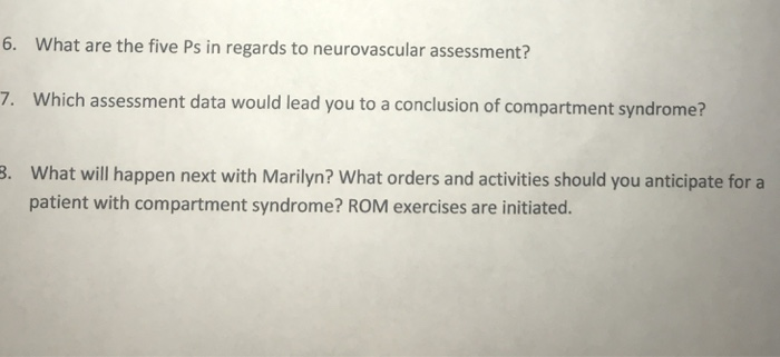 Solved What are the five Ps in regards to neurovascular | Chegg.com