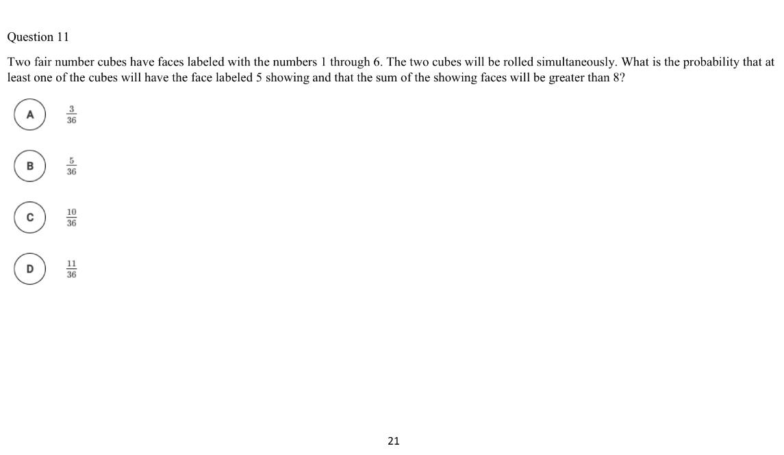 Two fair number cubes have faces labeled with the | Chegg.com