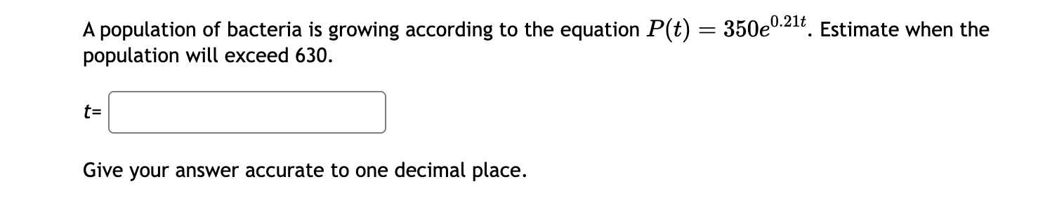 Solved A population of bacteria is growing according to the | Chegg.com