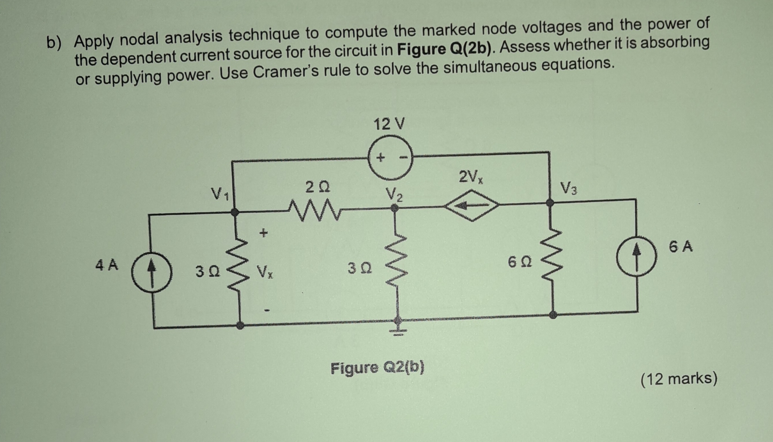 Solved b) Apply nodal analysis technique to compute the | Chegg.com