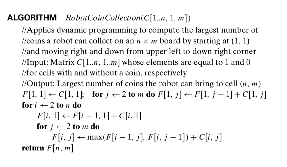 Solved ALGORITHM RobotCoin Collection(C[1..n, 1..m]) | Chegg.com