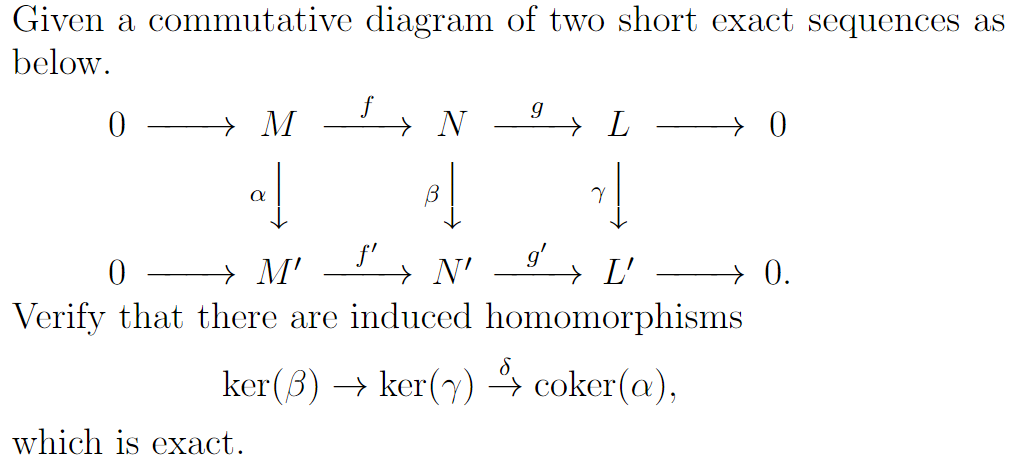 Solved Given a commutative diagram of two short exact | Chegg.com