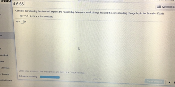 Solved iat 4.6.65 Question H Consider the following function | Chegg.com