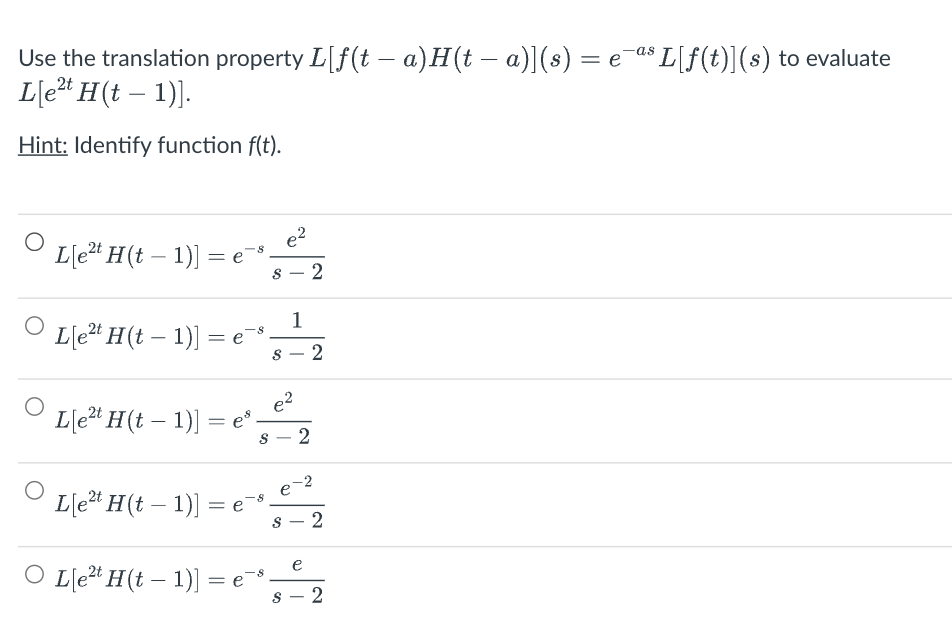 Solved Use the translation property | Chegg.com