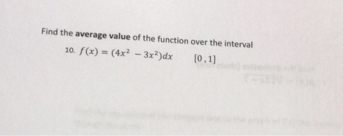 Solved Find the average value of the function over the | Chegg.com