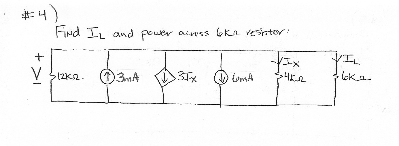 Solved #4) Find I, and power across 6k2 resistor