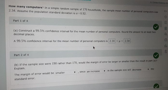 Solved How many computers? In a simple random sample of 170 | Chegg.com