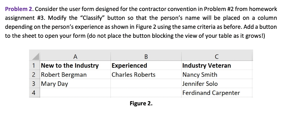 Problem 2. Consider the user form designed for the | Chegg.com