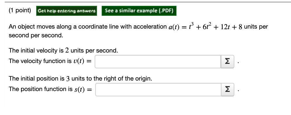 Solved (1 point) Get help entering answers See a similar | Chegg.com