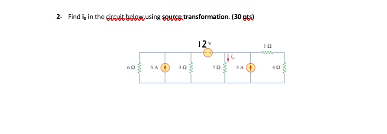 Solved 2 Find I0 In The Circuit Belowc Using Source 1454