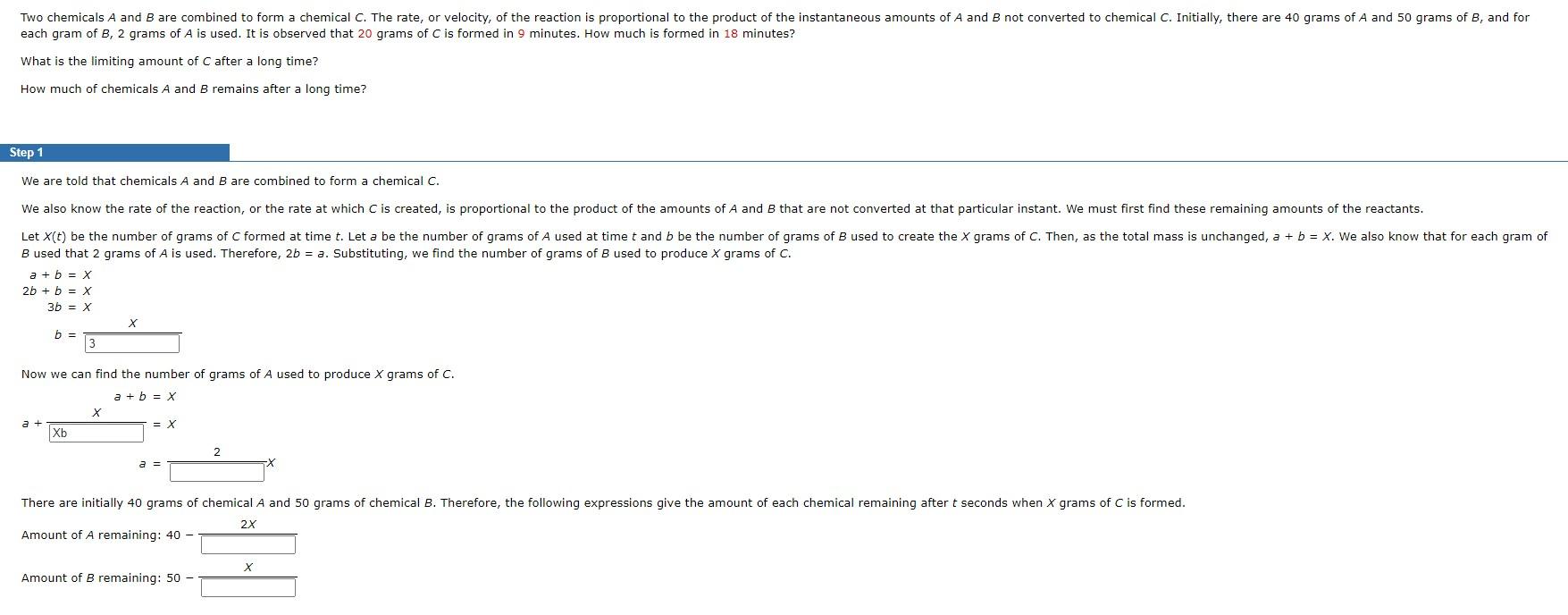 Solved each gram of B,2 grams of A is used. It is observed | Chegg.com