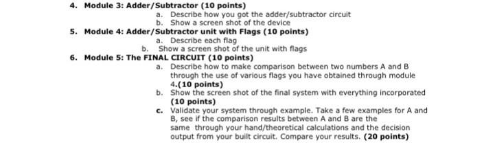 4. Module 3: Adder/Subtractor ( 10 points) a. | Chegg.com