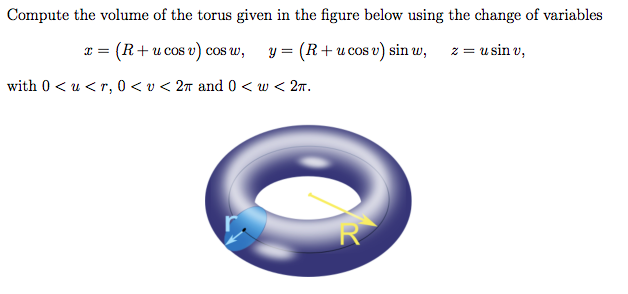 Solved Compute the volume of the torus given in the figure | Chegg.com