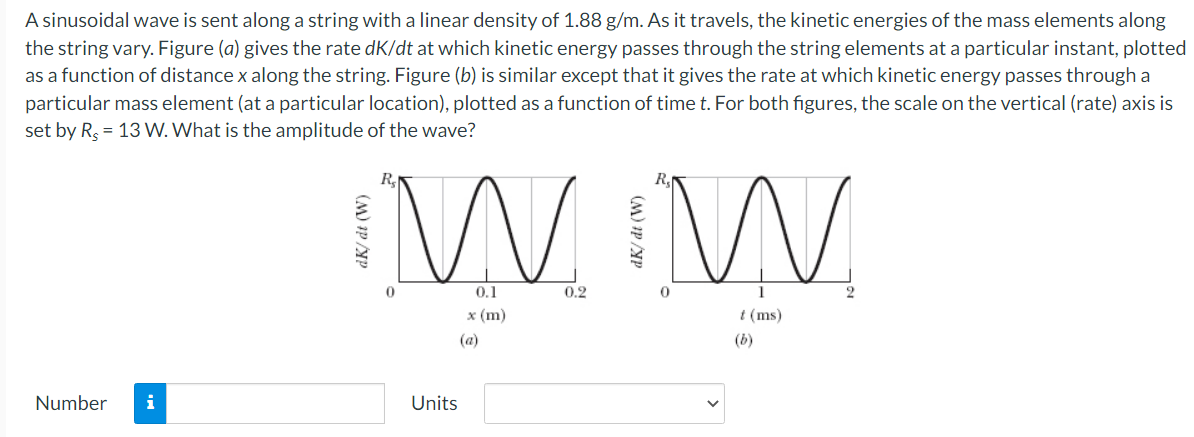 Solved A sinusoidal wave is sent along a string with a | Chegg.com