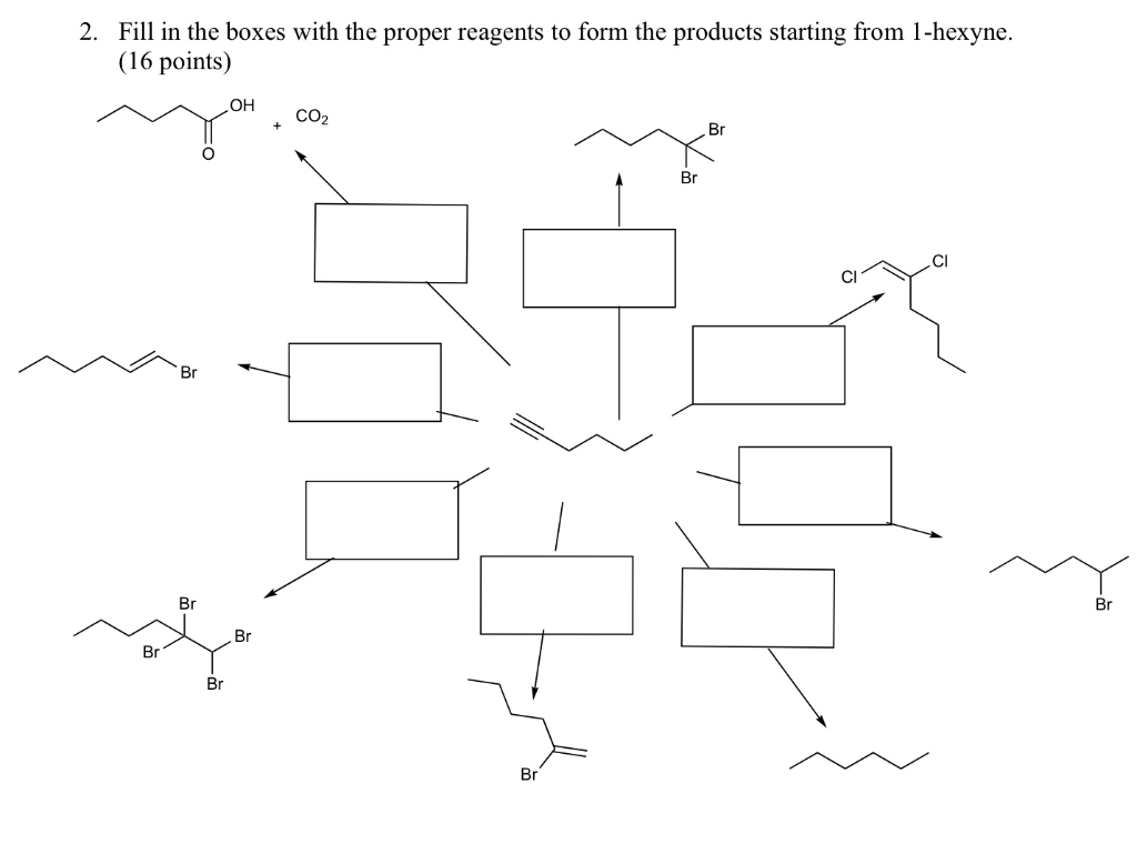 Solved 2. Fill in the boxes with the proper reagents to form | Chegg.com