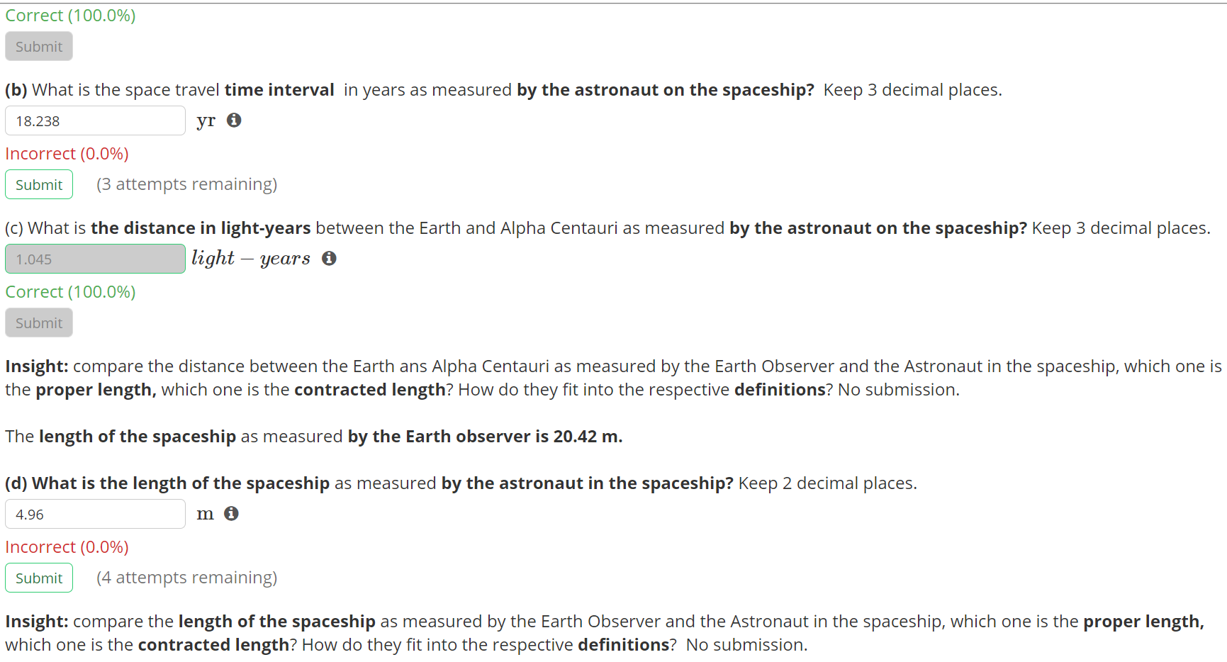 Solved Special Relativity - Time Dilation, Length | Chegg.com