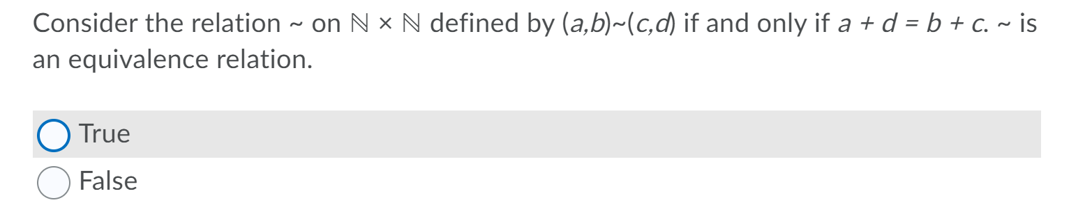 Solved Consider the relation ~ on Nx N defined by | Chegg.com