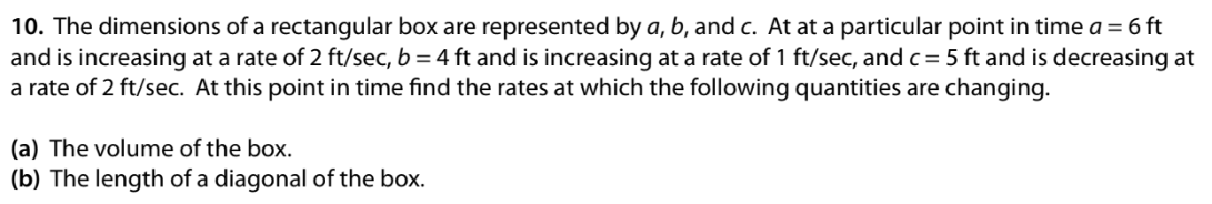 Solved 10. The dimensions of a rectangular box are | Chegg.com