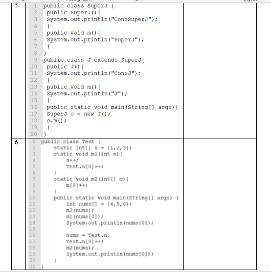 Solved Q2: Write output of following Java codes: # 1- Output | Chegg.com