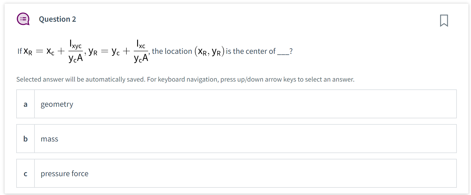 Solved If xR=xc+ycAIxyc,yR=yc+ycAIxc, the location (xR,yR) | Chegg.com