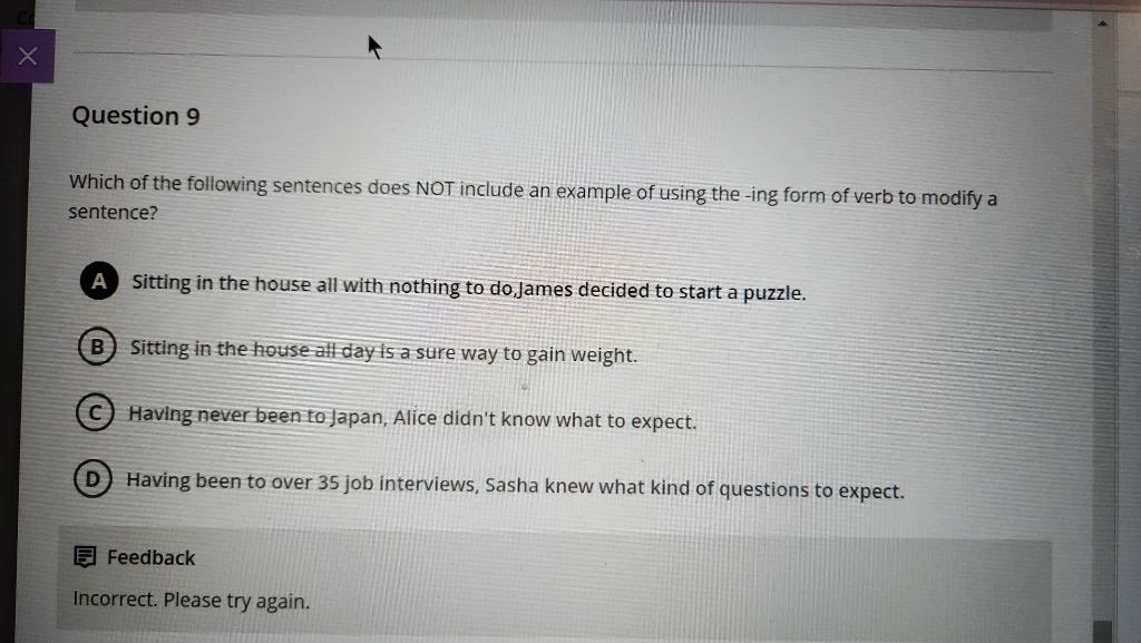 Which of the following sentences does NOT include an | Chegg.com