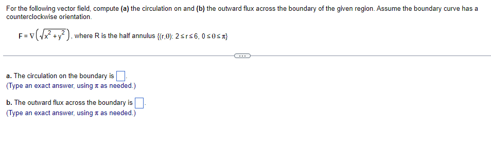 Solved For the following vector field, compute (a) the | Chegg.com